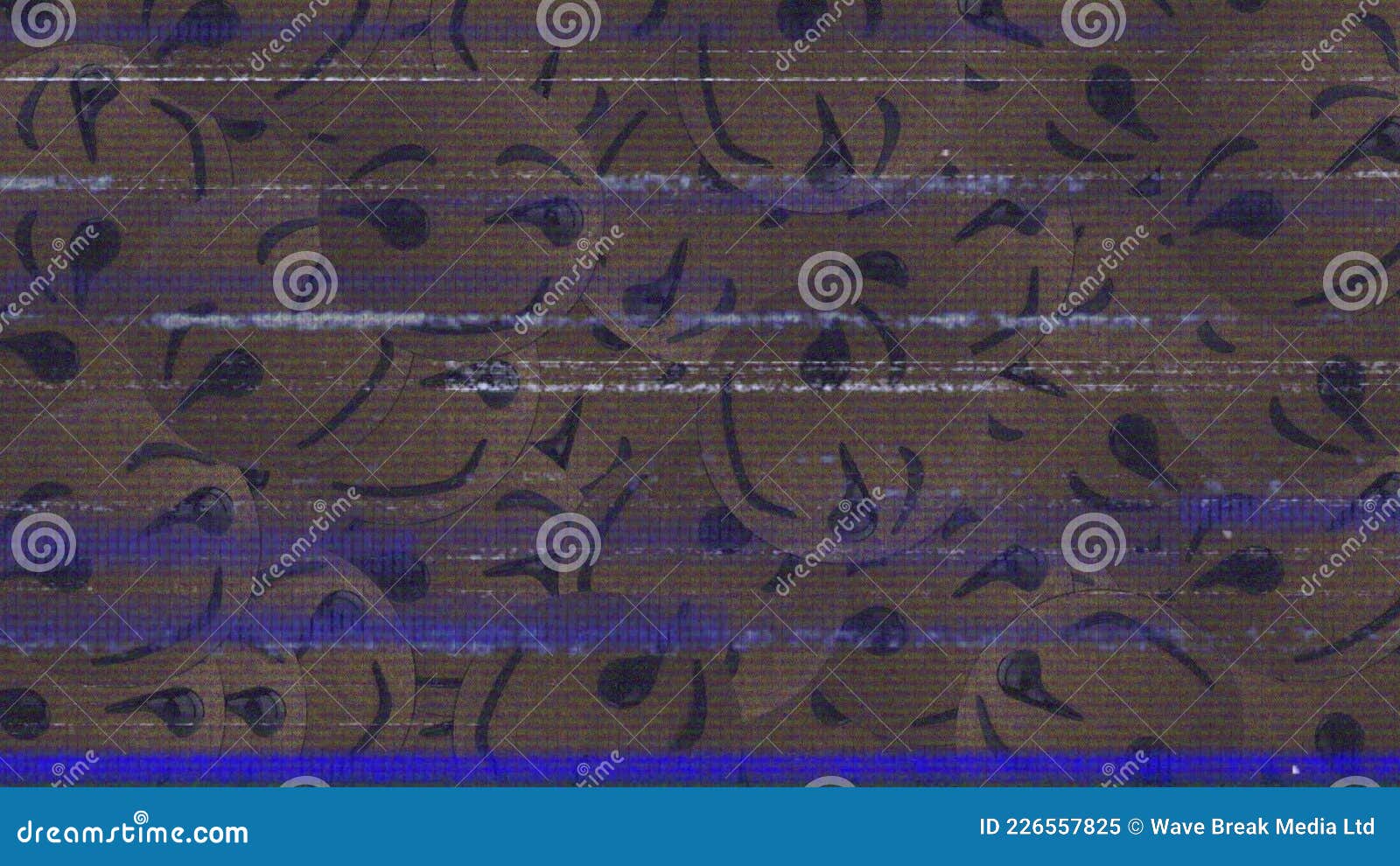 No People Digital Animation Tv Static Effect Multiple Smirk Face Emojis ...