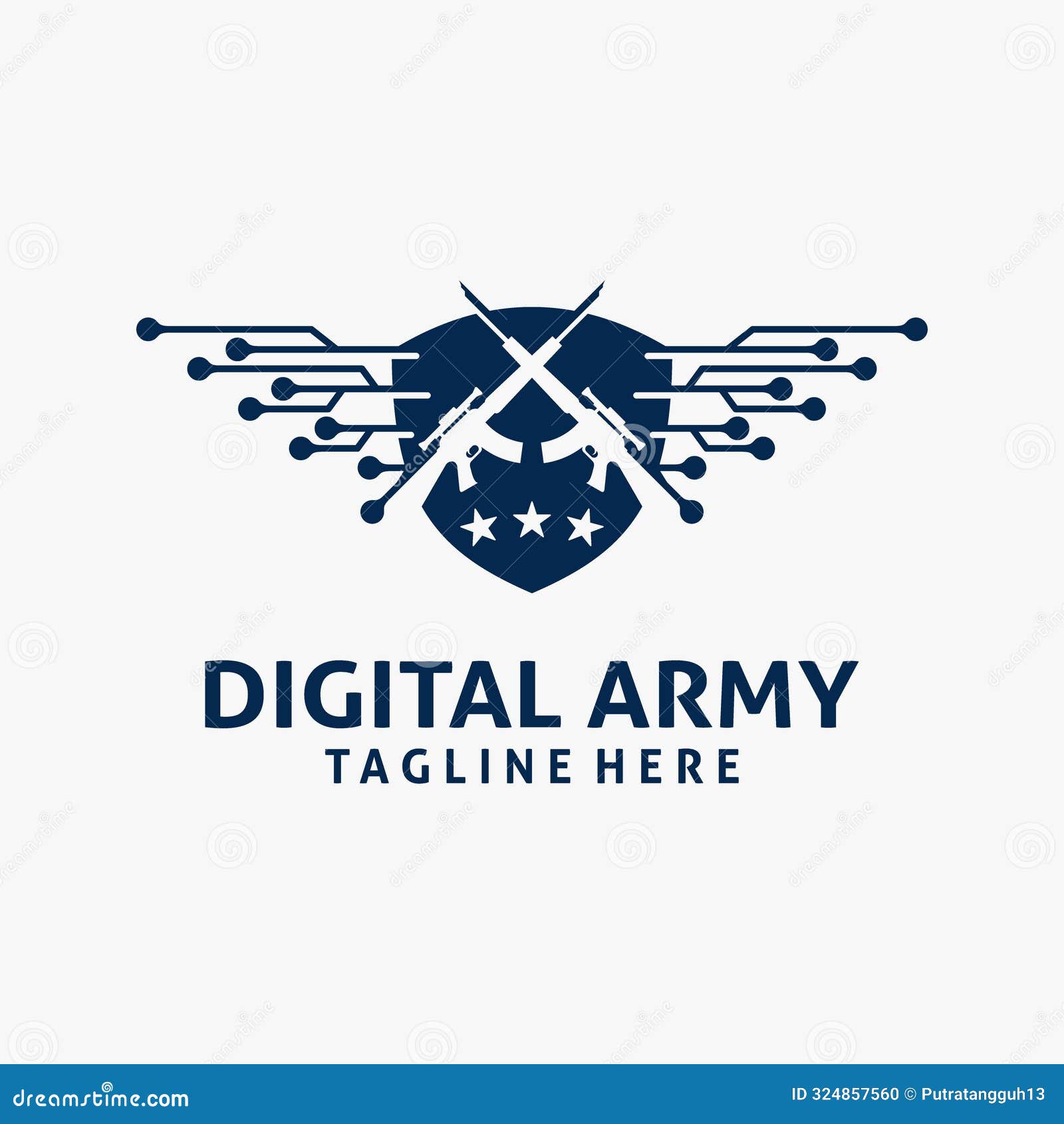 Digital army logo design stock vector. Illustration of technology ...