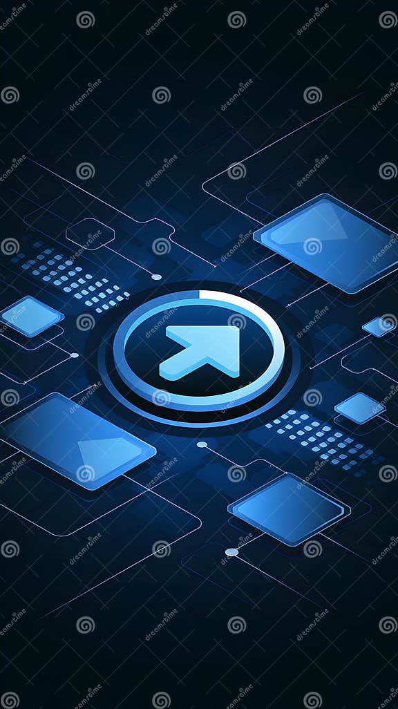 Digital Arrow Symbol with Rectangular Shapes, Indicating Tech Data ...