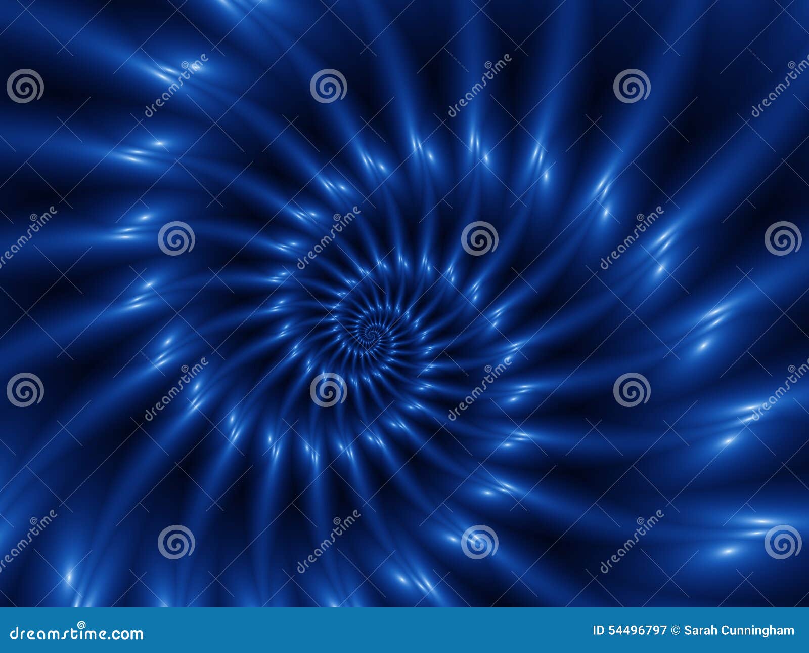 Digital Art Abstract Blue Spiral Background Stock Illustration ...