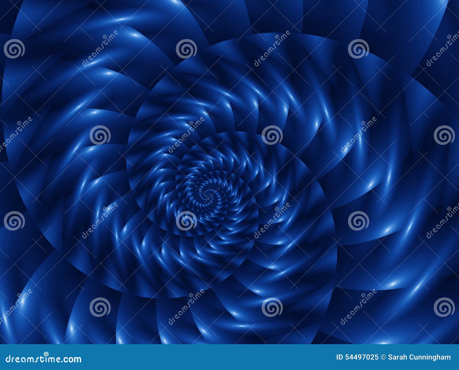 Digital Art Abstract Blue Spiral Background Stock Image - Image of ...