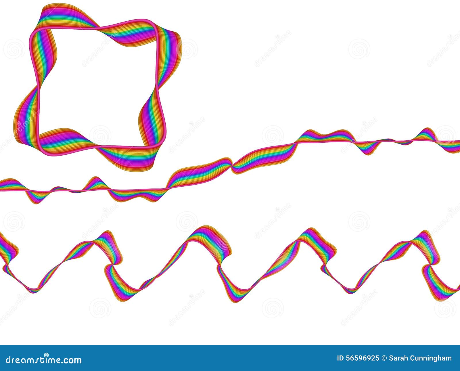 Digital Art Abstract Rainbow Flowing Ribbon Stock Image - Illustration ...