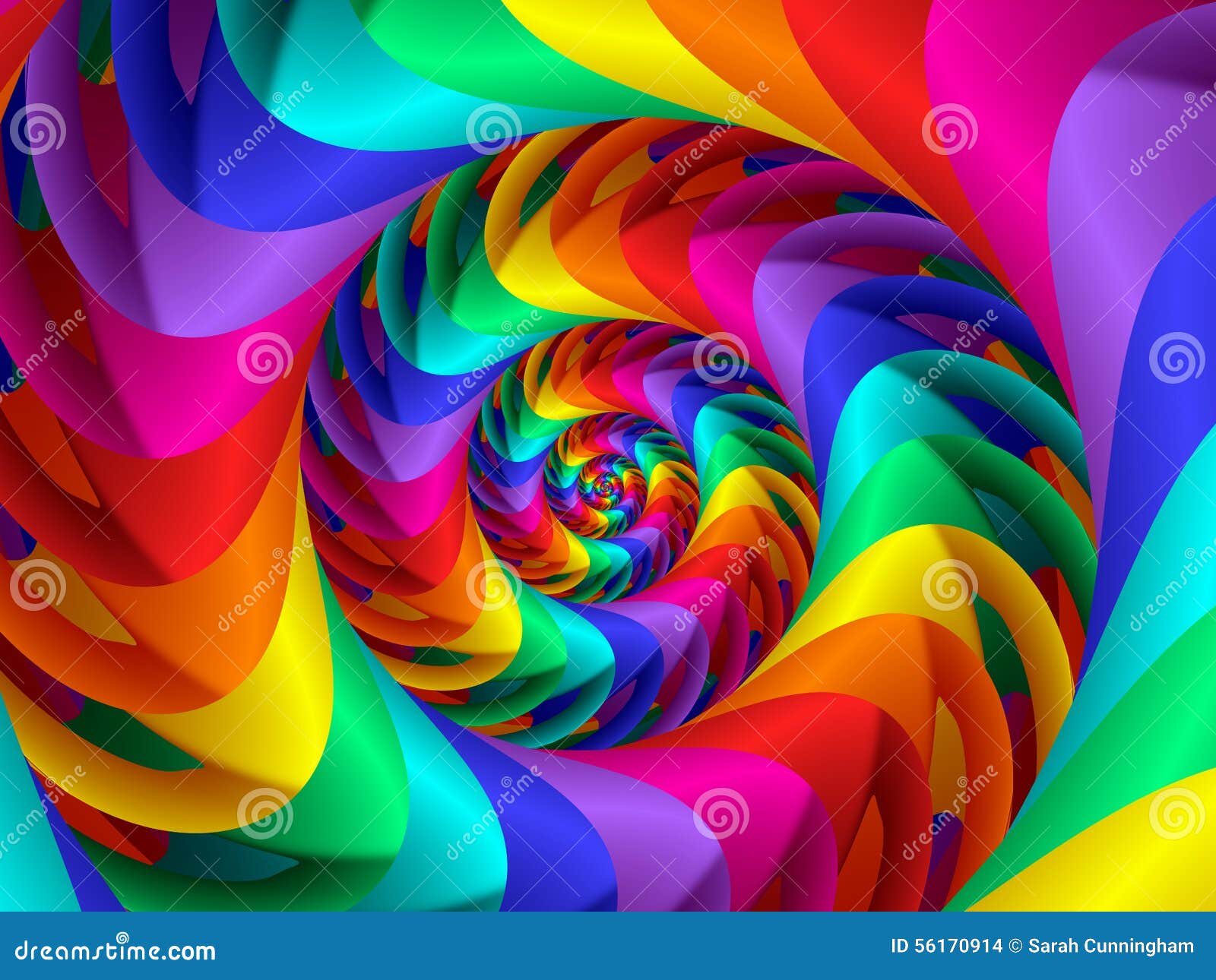 Digital Art Abstract Rainbow Spiral Background Illustrazione di Stock ...