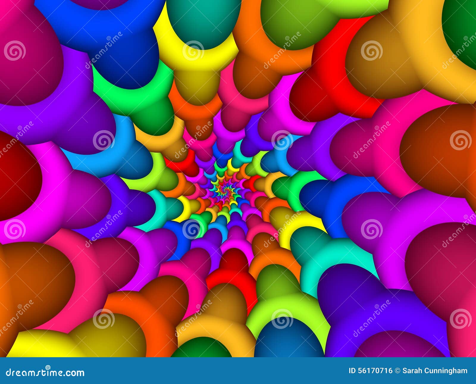 Digital Art Abstract Rainbow Spiral Background Stock Illustration ...