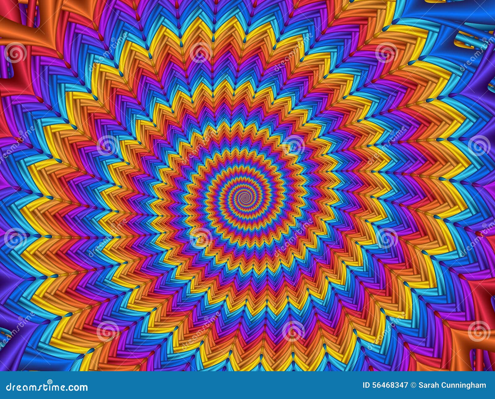 Digital Art Abstract Rainbow Spiral Background Stock Illustration ...
