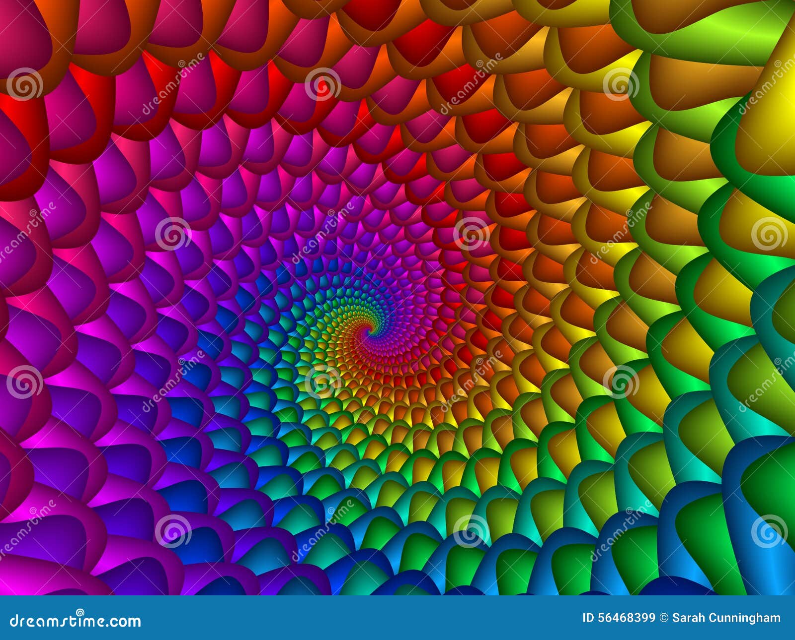 Digital Art Abstract Rainbow Spiral Background Stock Illustration ...