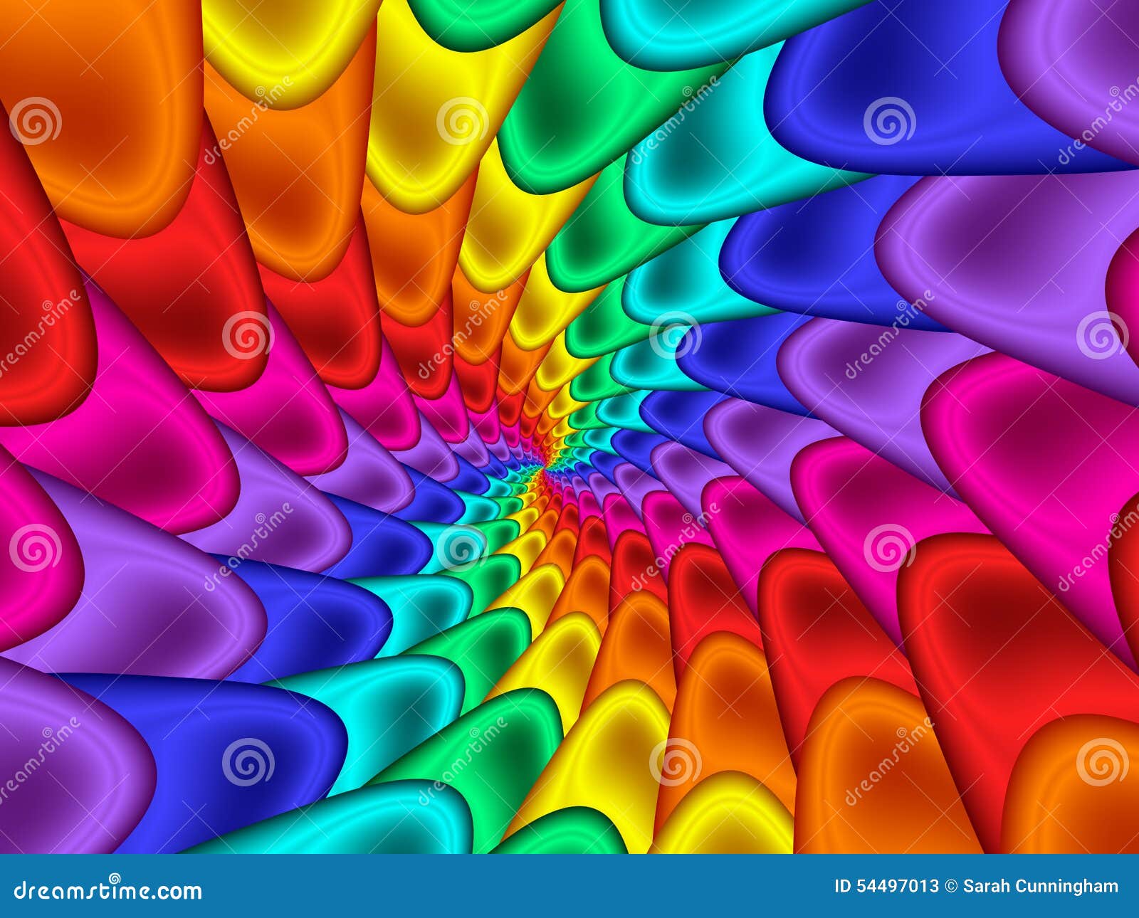 Digital Art Abstract Rainbow Spiral Background Stock Illustration ...