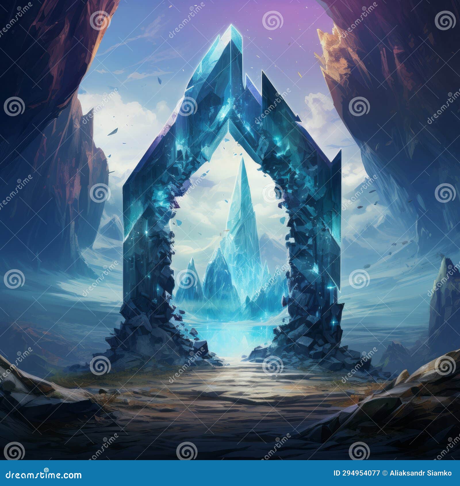 A Digital Art of Cave Entrance Stock Illustration - Illustration of ...