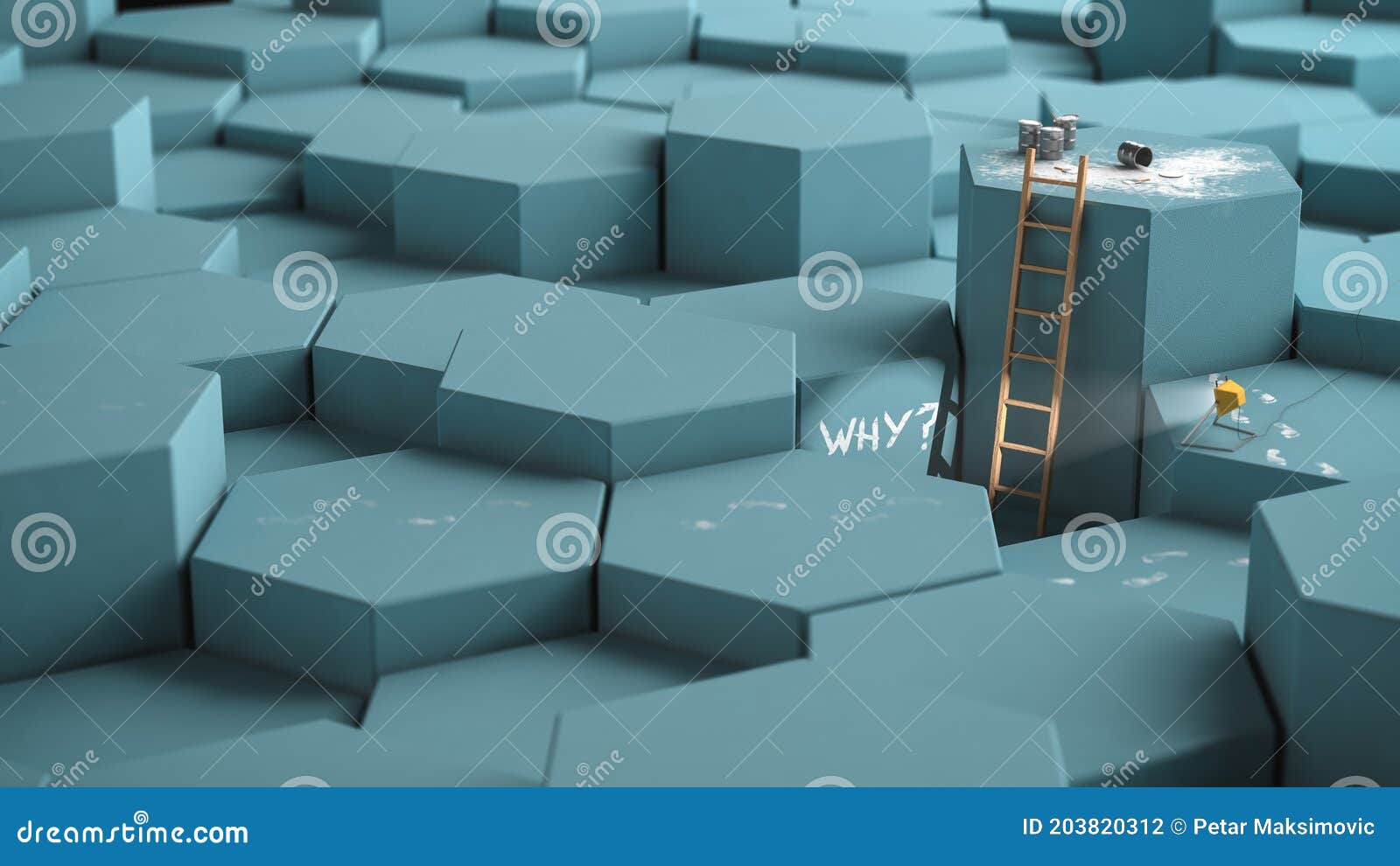 Digital Art Concept with Messy Paint 3d Illustration Stock Illustration ...