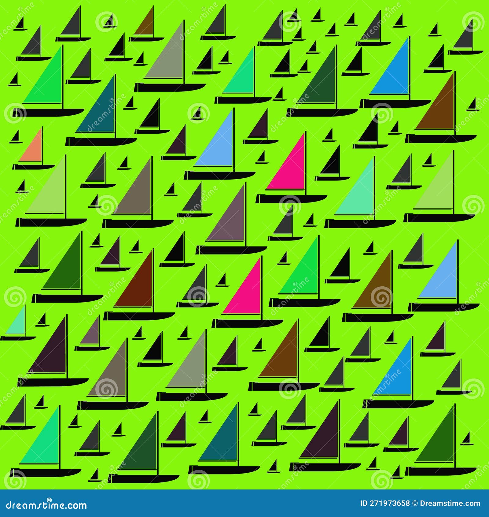 Abstract and Contemporary Digital Art Sail Boat Design Pattern Stock ...