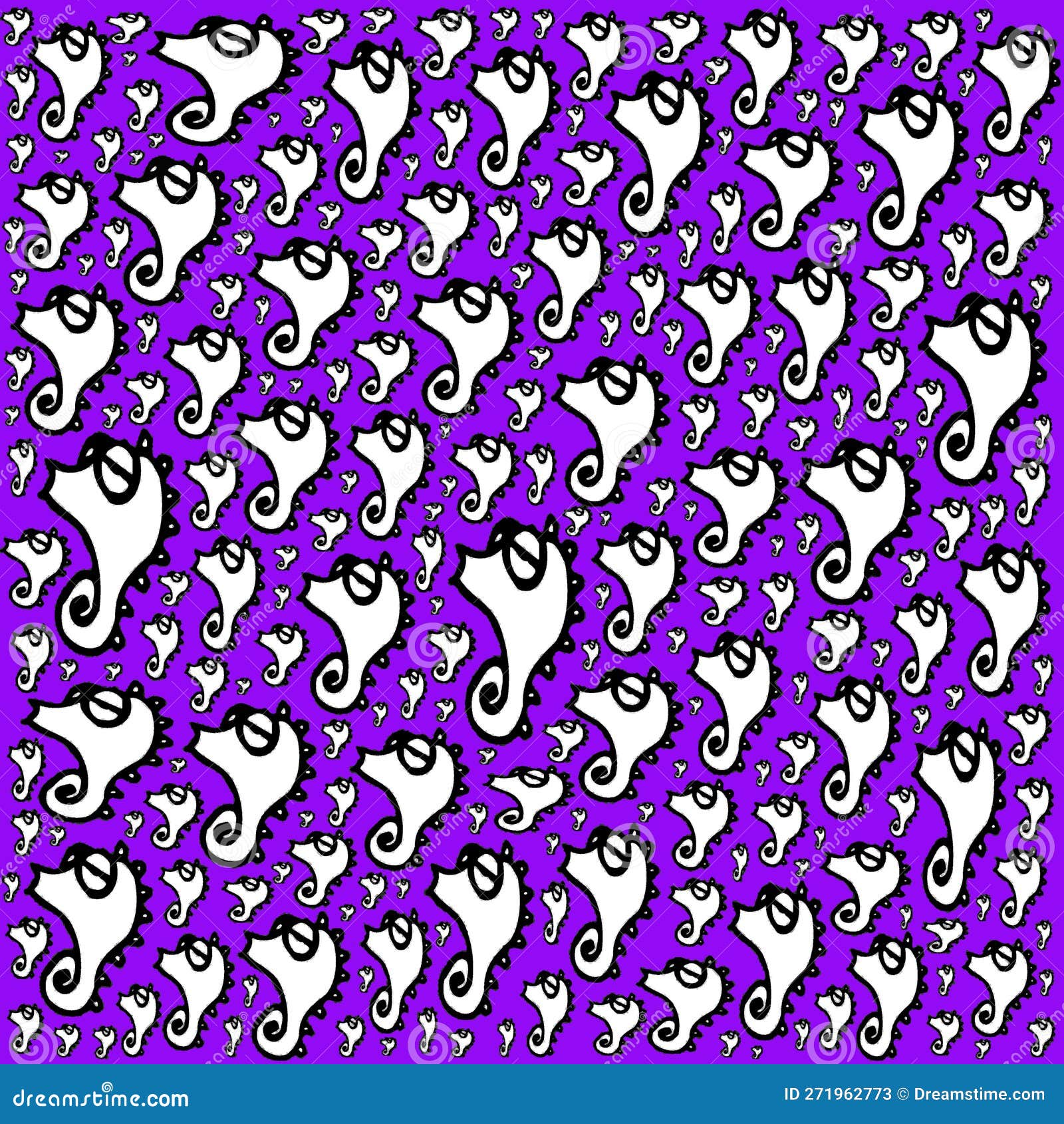 Abstract and Contemporary Digital Art Seahorse Design Pattern Stock ...