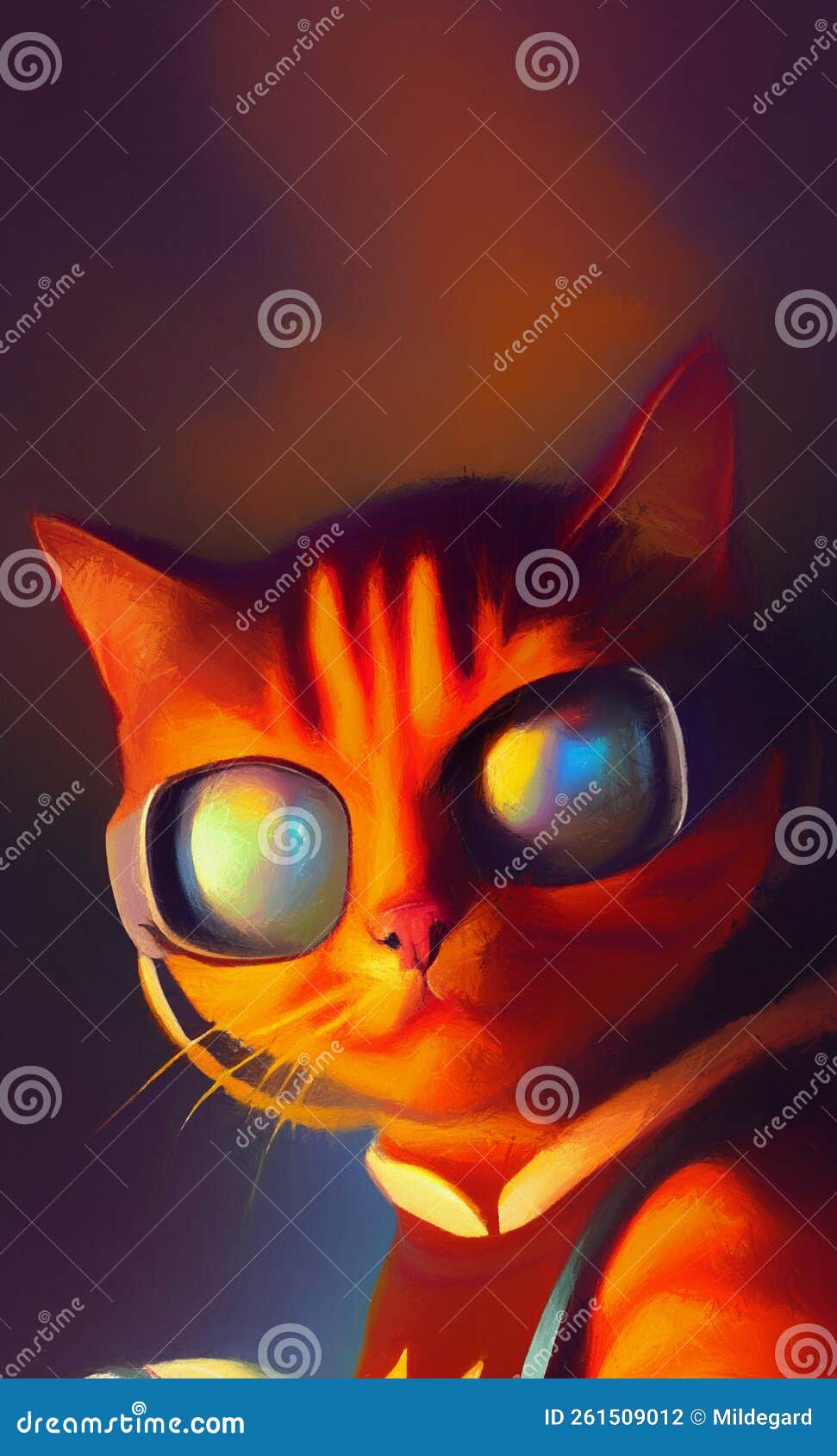 Digital Art of a Cute Antropomorphic Cat Stock Illustration ...