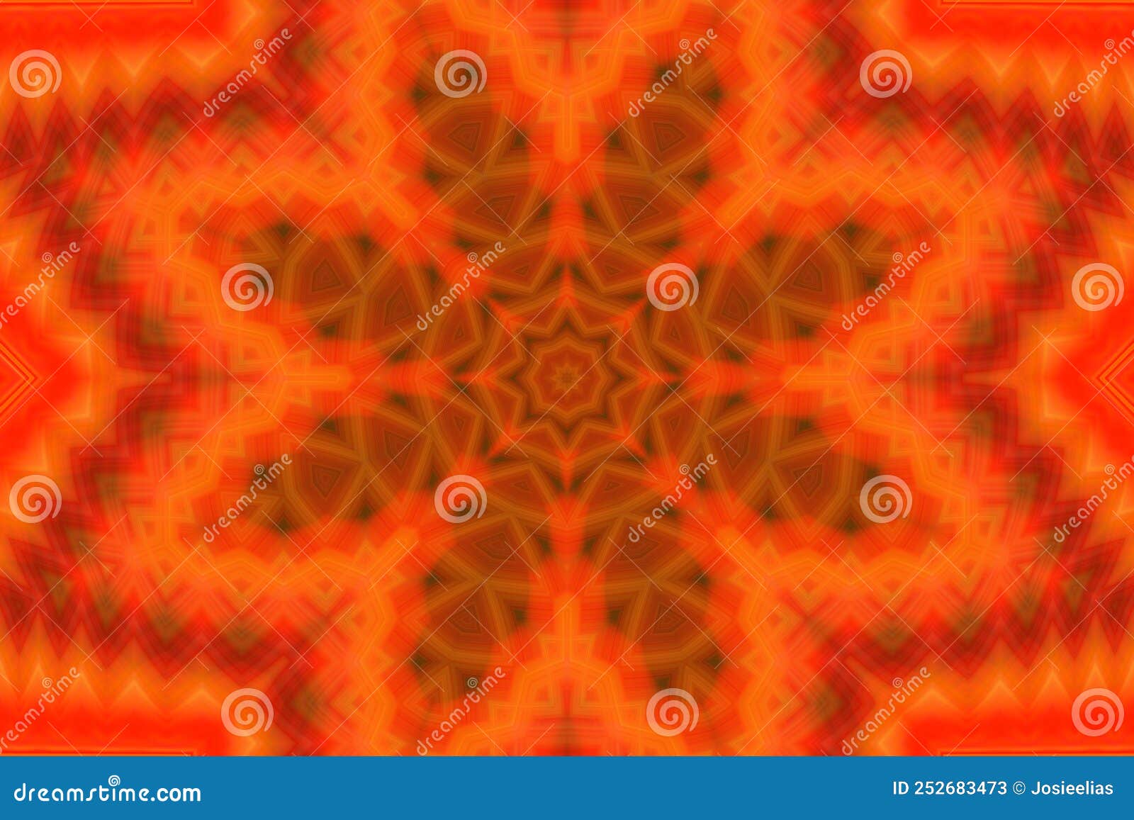 Digital Art, 3D Illustration, Orange Mandala Background Stock ...