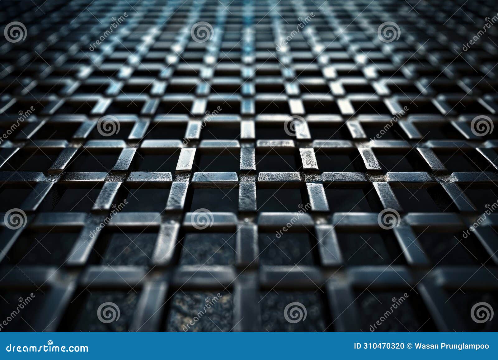 Digital Art of a Dark Metallic Grid Pattern on an Alloy Sheet Stock ...