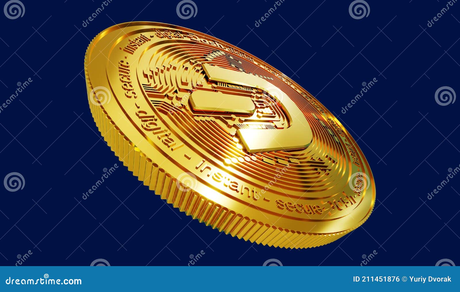 Digital Art of Dash Logo Symbol. Cryptocurrency Coin Dash 3D ...