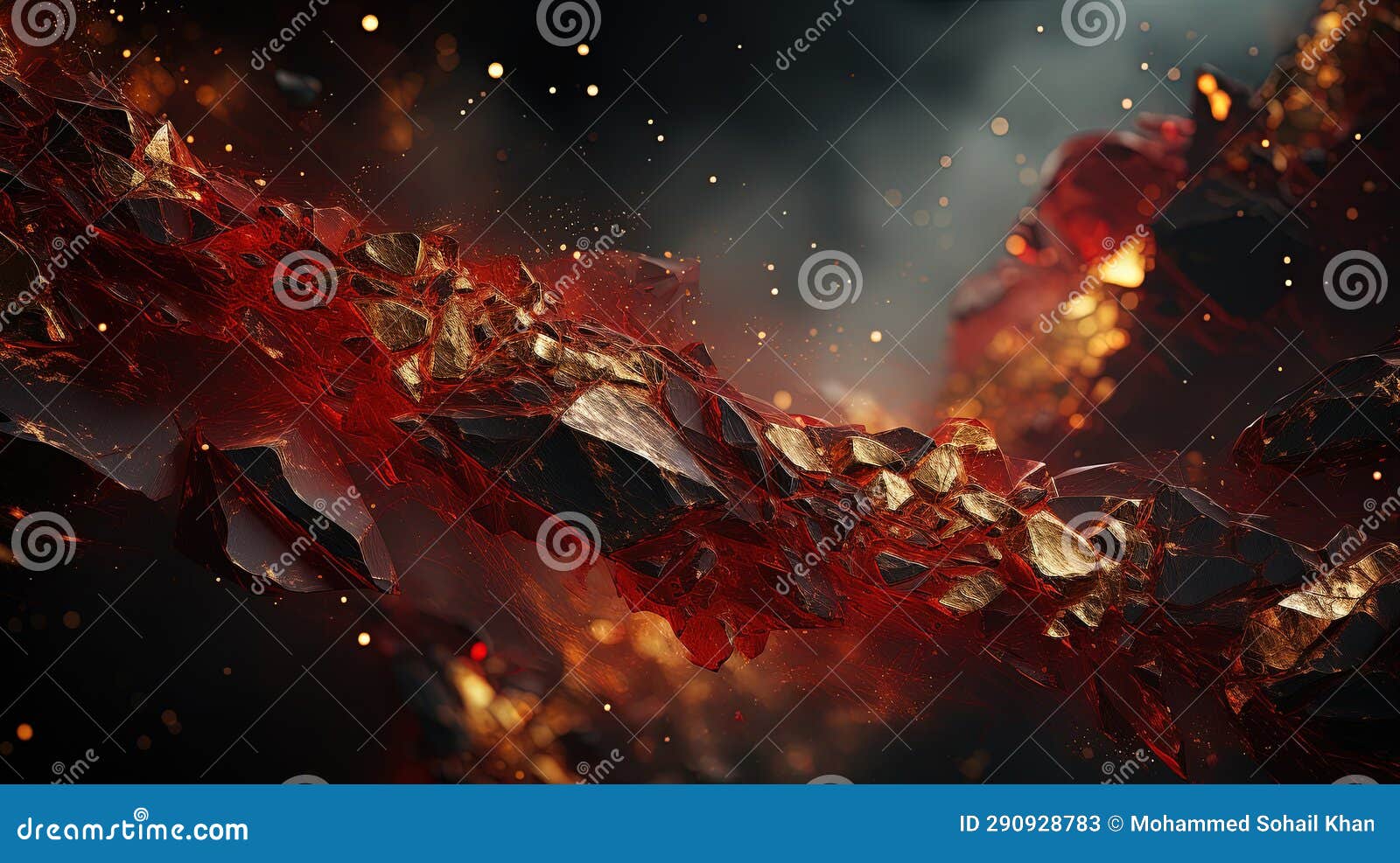 Digital Art of Deep Red Shattered Glass Pattern Background Stock ...