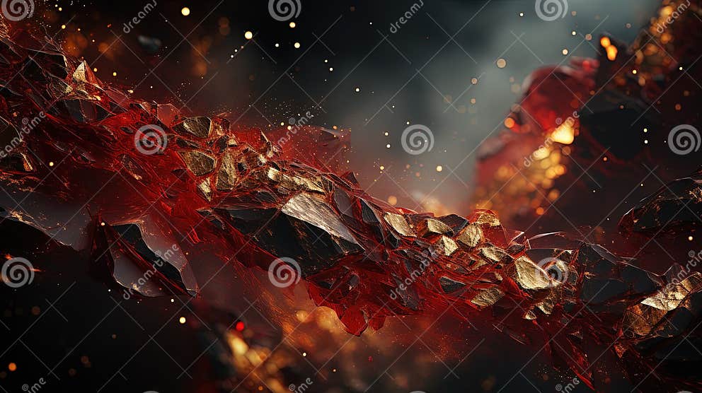 Digital Art of Deep Red Shattered Glass Pattern Background Stock Image ...
