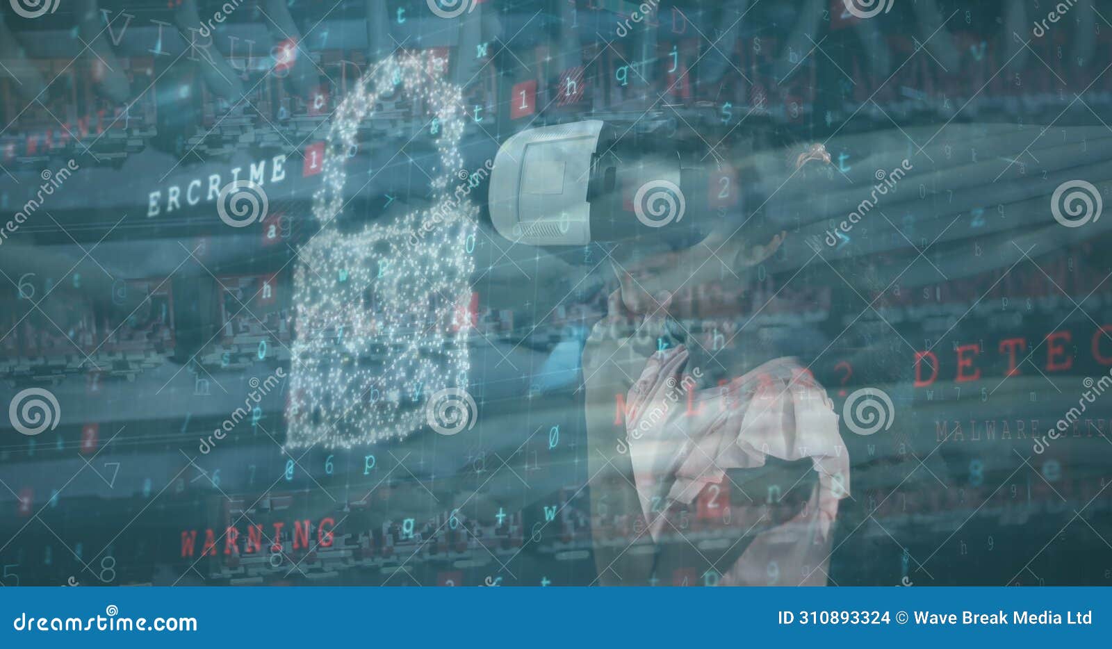 Digital Art Depicts Data Vulnerability and Cyber Threats Stock Photo ...