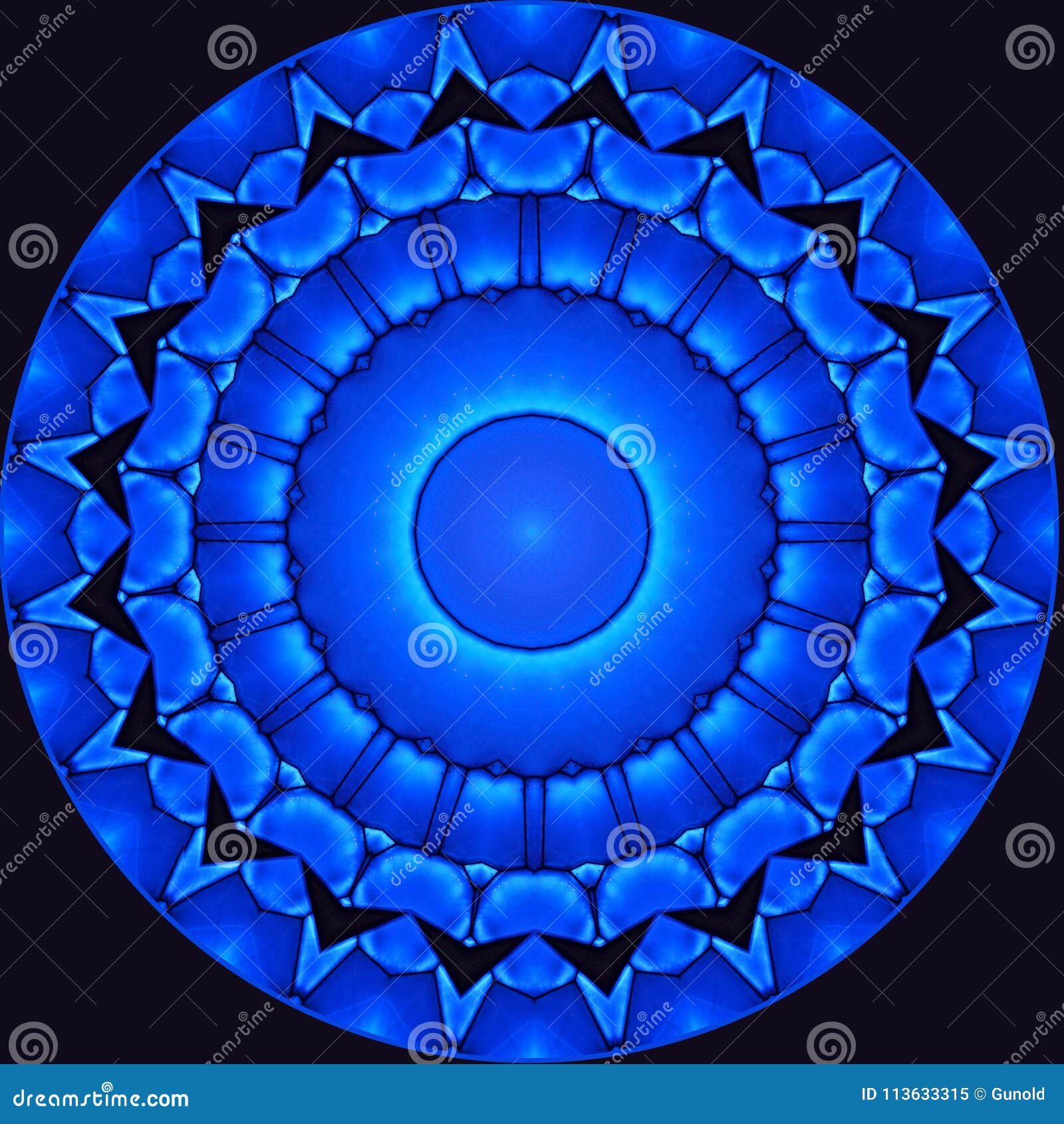 Bright Blue Circle of Glass Dark Blue Stock Illustration - Illustration ...