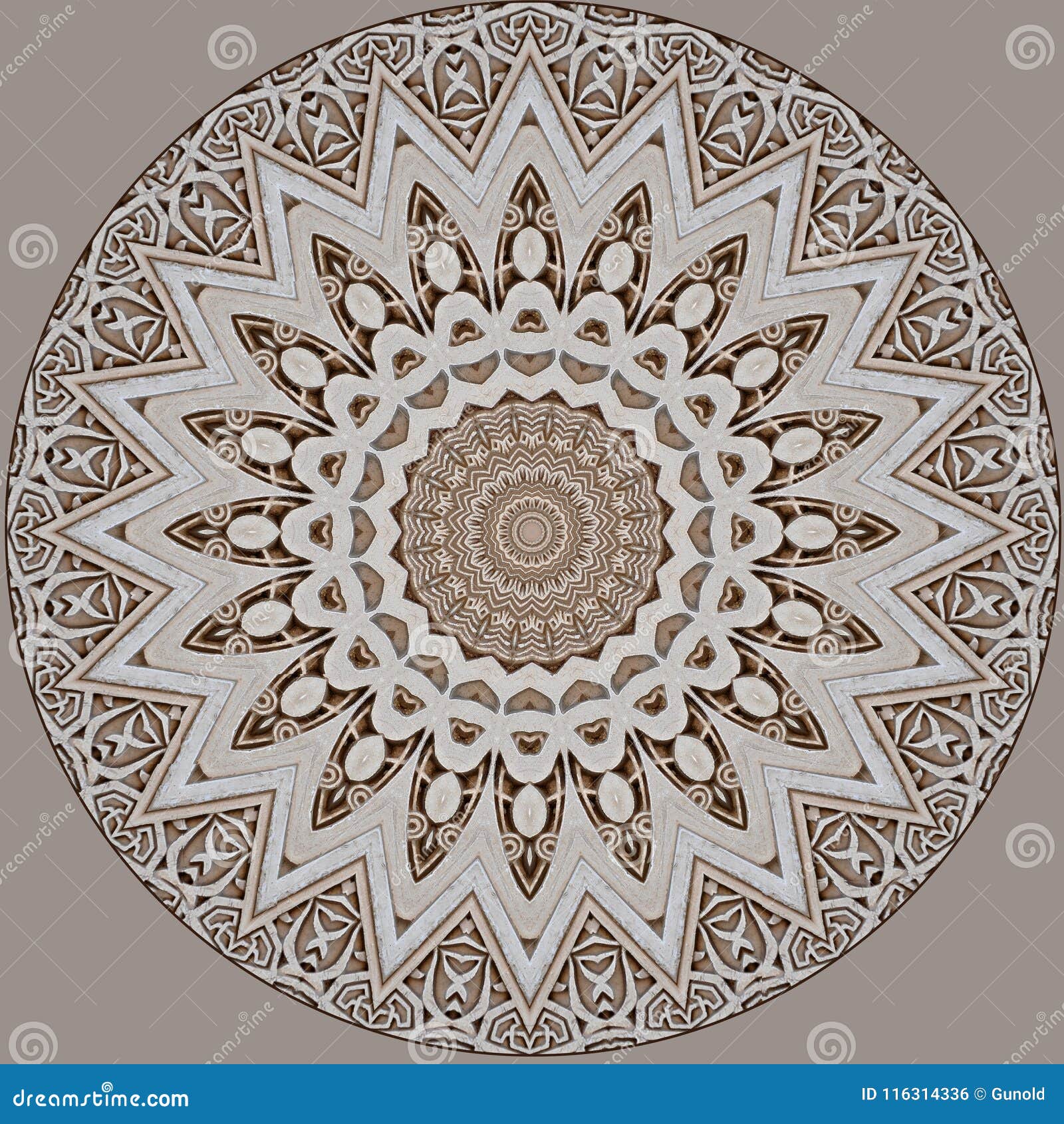 Digital Art Design. Filigree Oriental Pattern in Carved Stone Stock ...