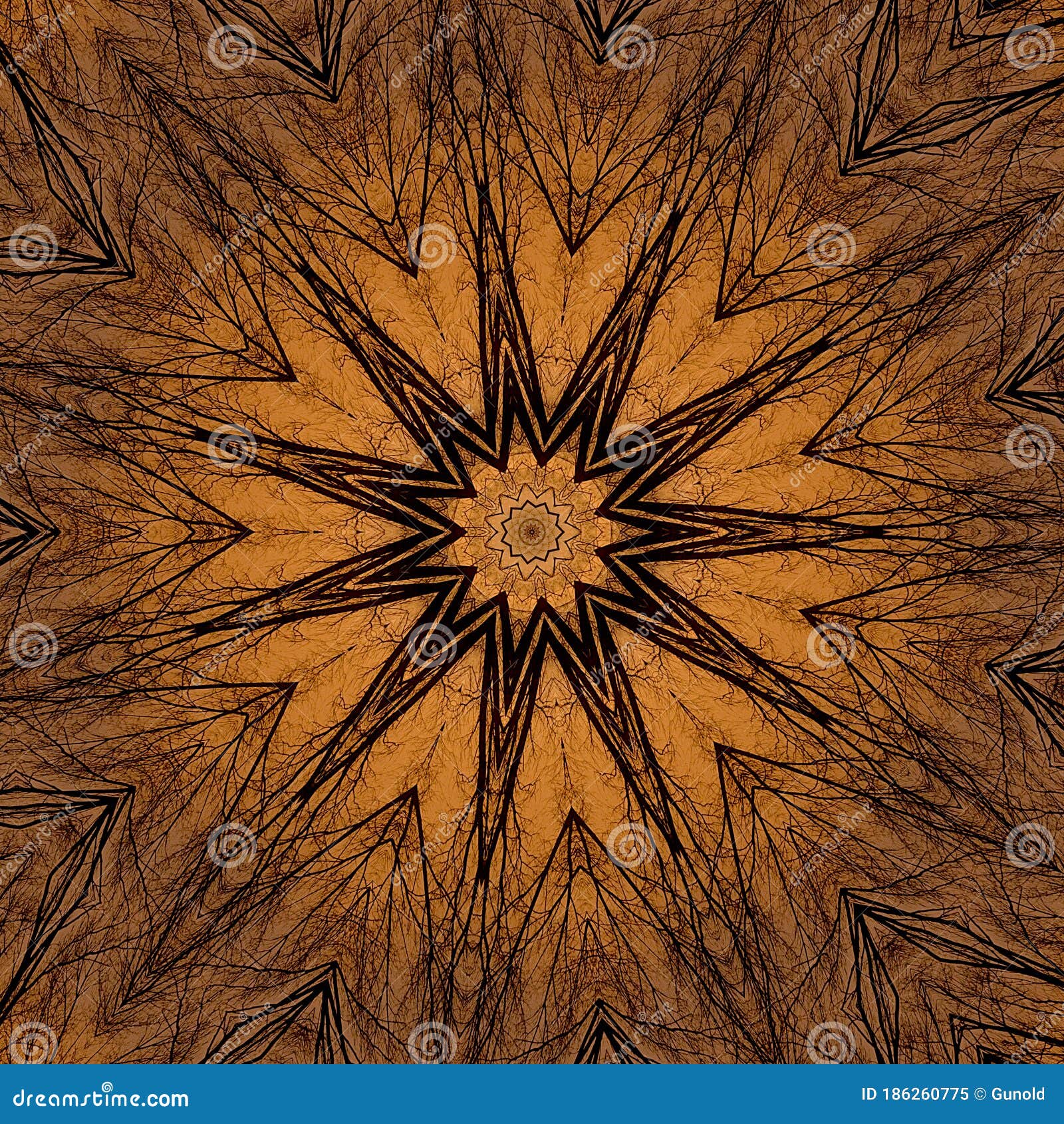 Digital Art Design, Star Made of Branches of a Tree Stock Illustration ...