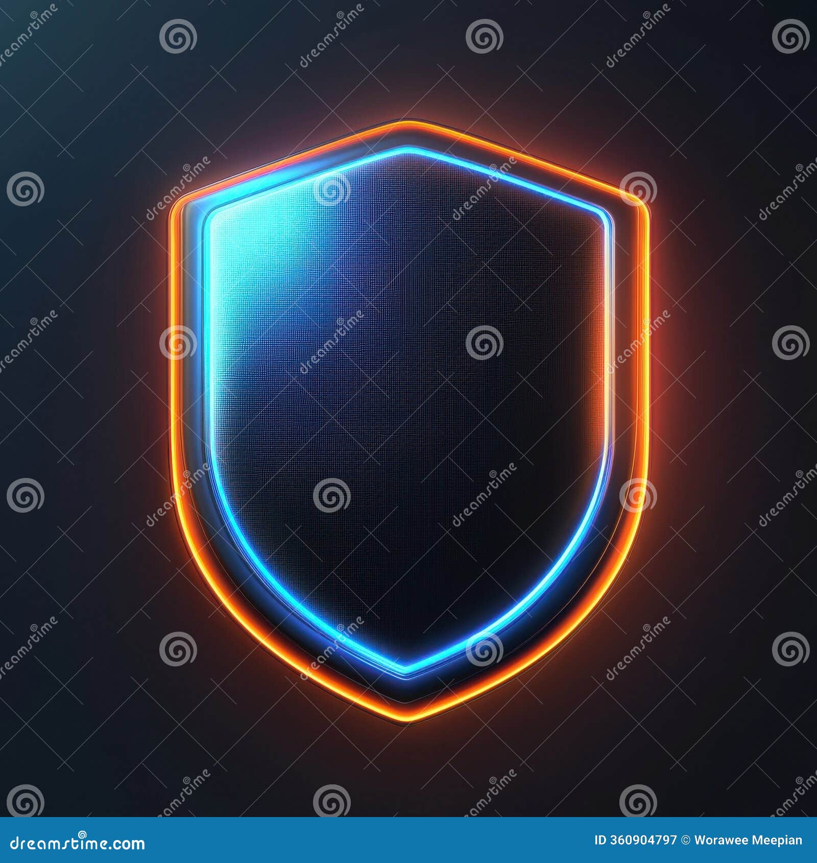 Digital Art of a Dynamic Shield Icon in a Futuristic Cybersecurity ...