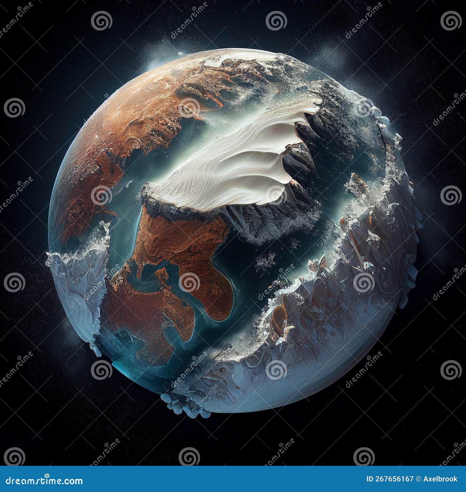 Digital Art Earth Planet Science Future Digital 3d Stock Illustration ...