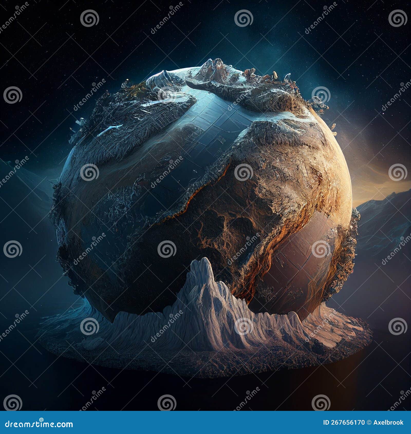 Digital Art Earth Planet Science Future Digital 3d Stock Illustration ...
