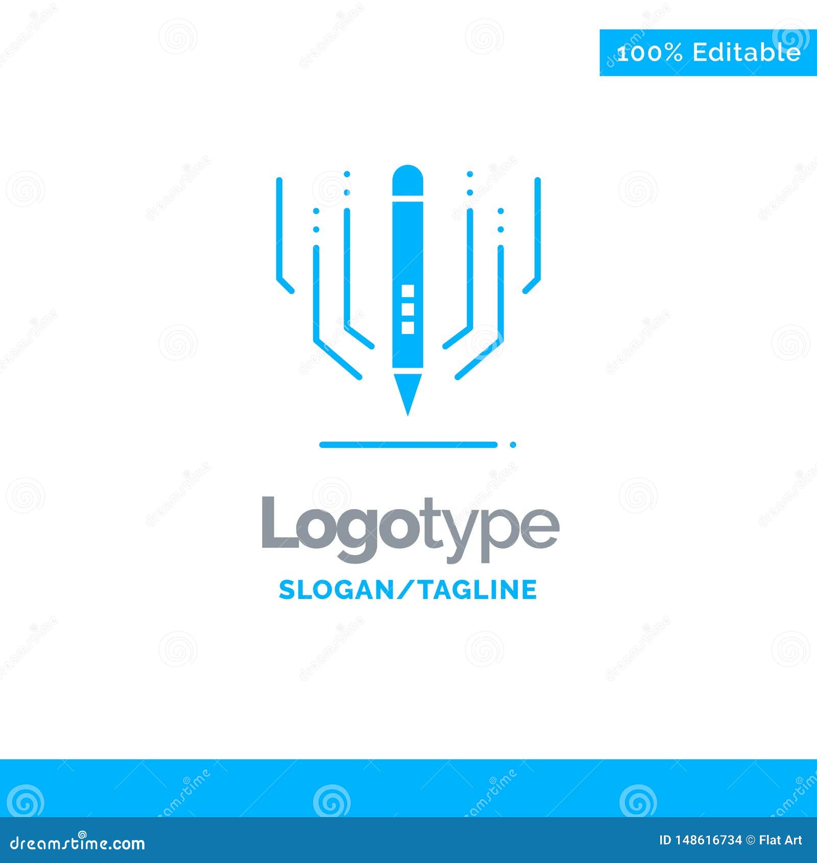 Digital Art, Digital, Art, Education Blue Business Logo Template Stock ...