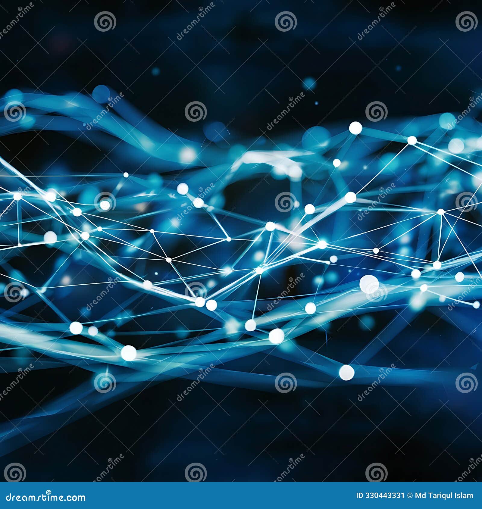 Digital Art Featuring a Network of Interconnected Nodes and Lines ...