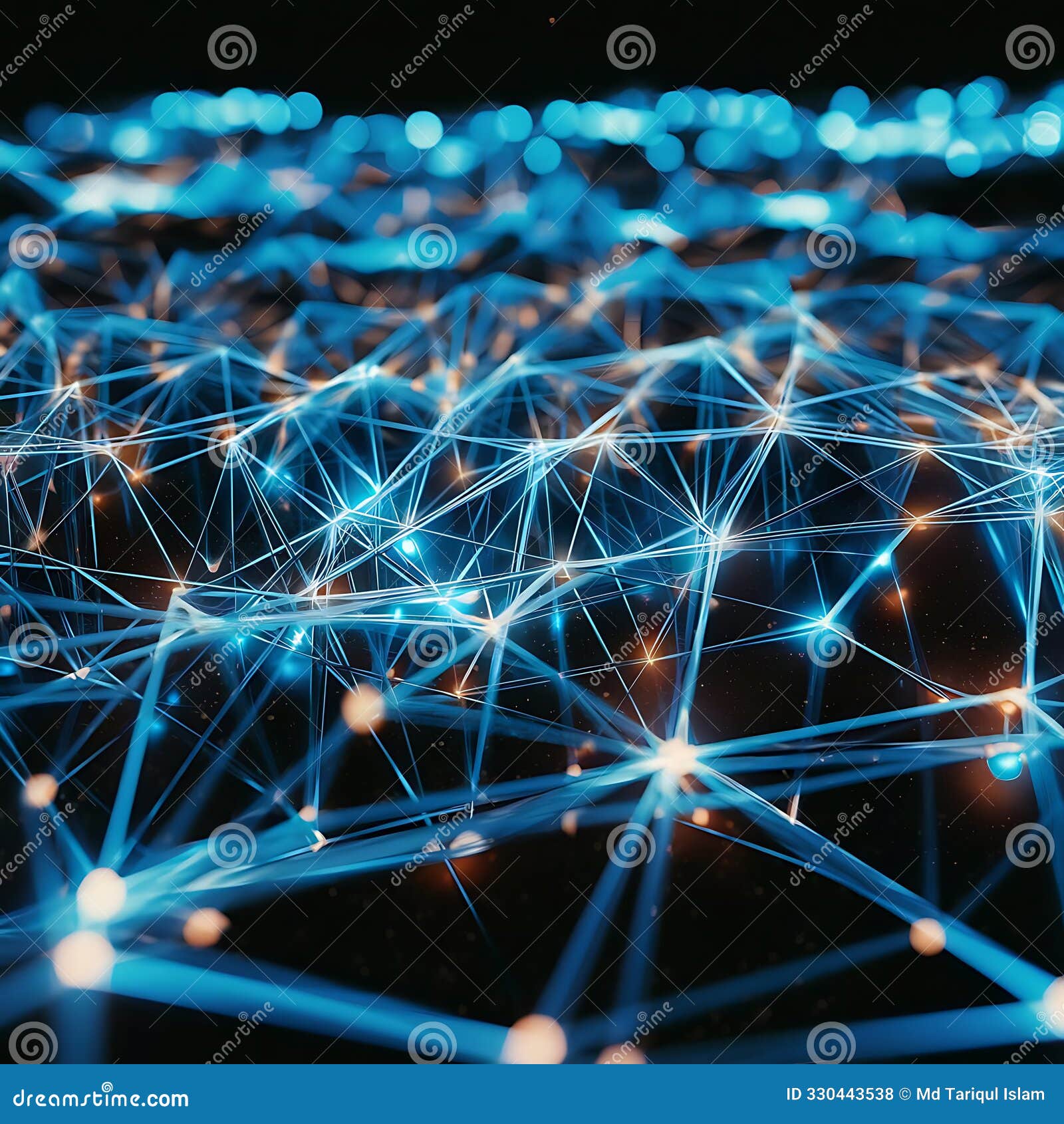Digital Art Featuring a Network of Interconnected Nodes and Lines ...