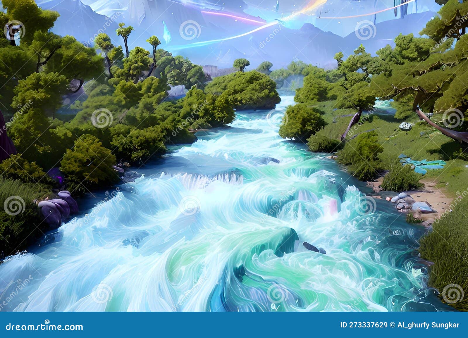 Digital Art Forest Background Wallpaper Stock Illustration ...