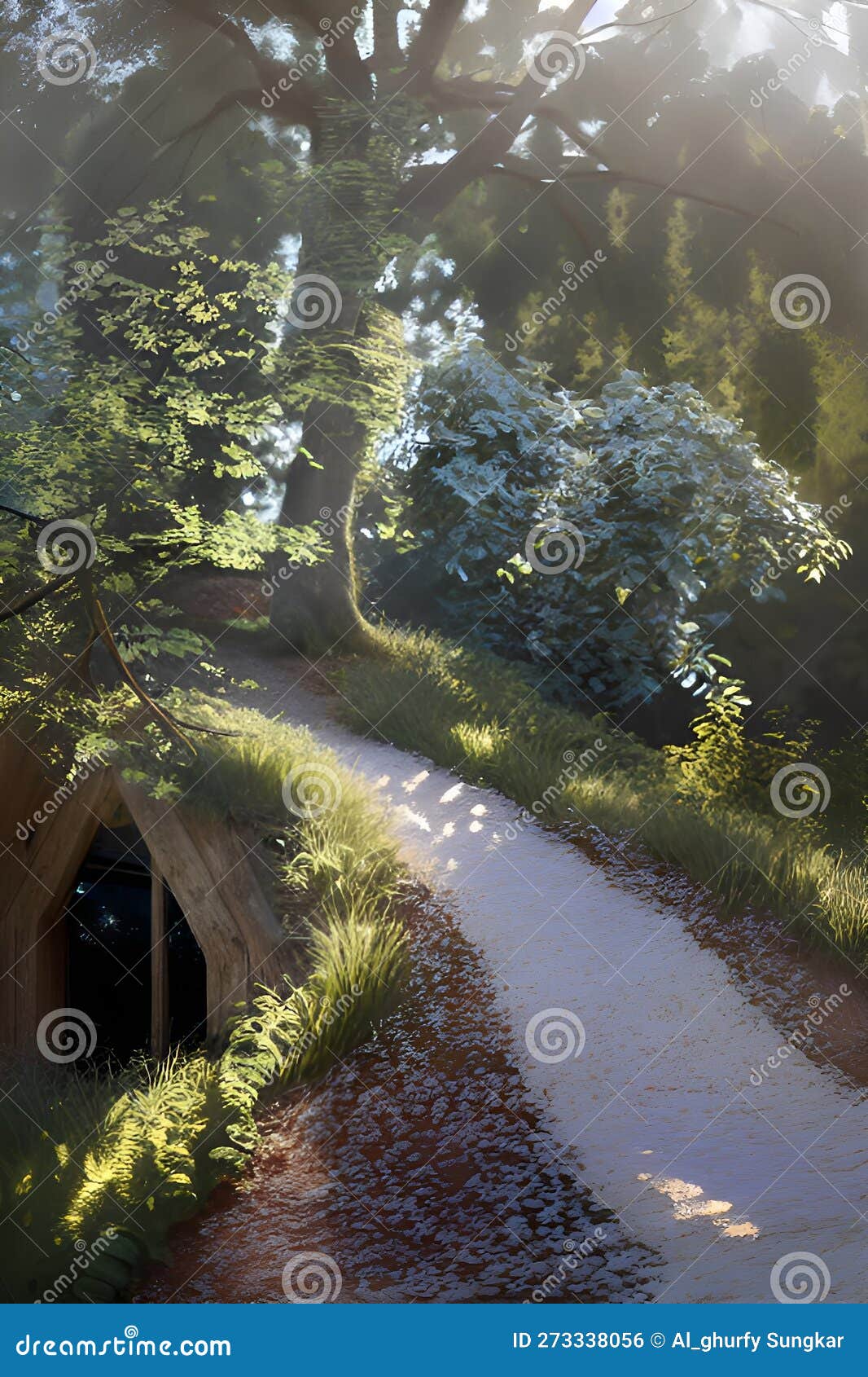 Digital Art Forest Background Wallpaper Stock Illustration ...