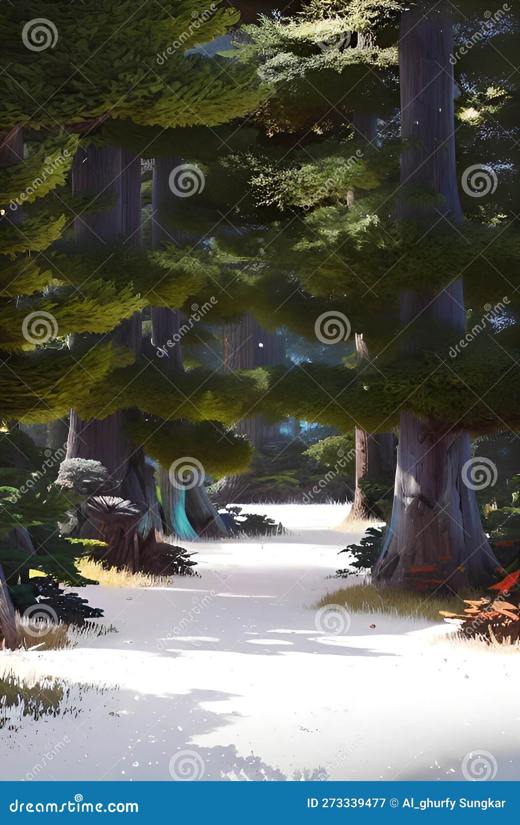 Digital Art Forest Background Wallpaper Stock Illustration ...