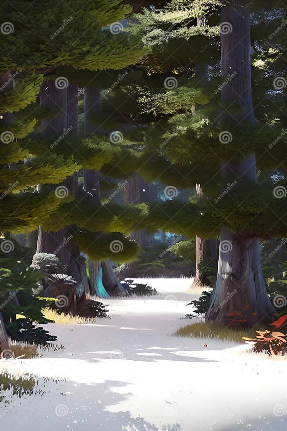Digital Art Forest Background Wallpaper Stock Illustration ...