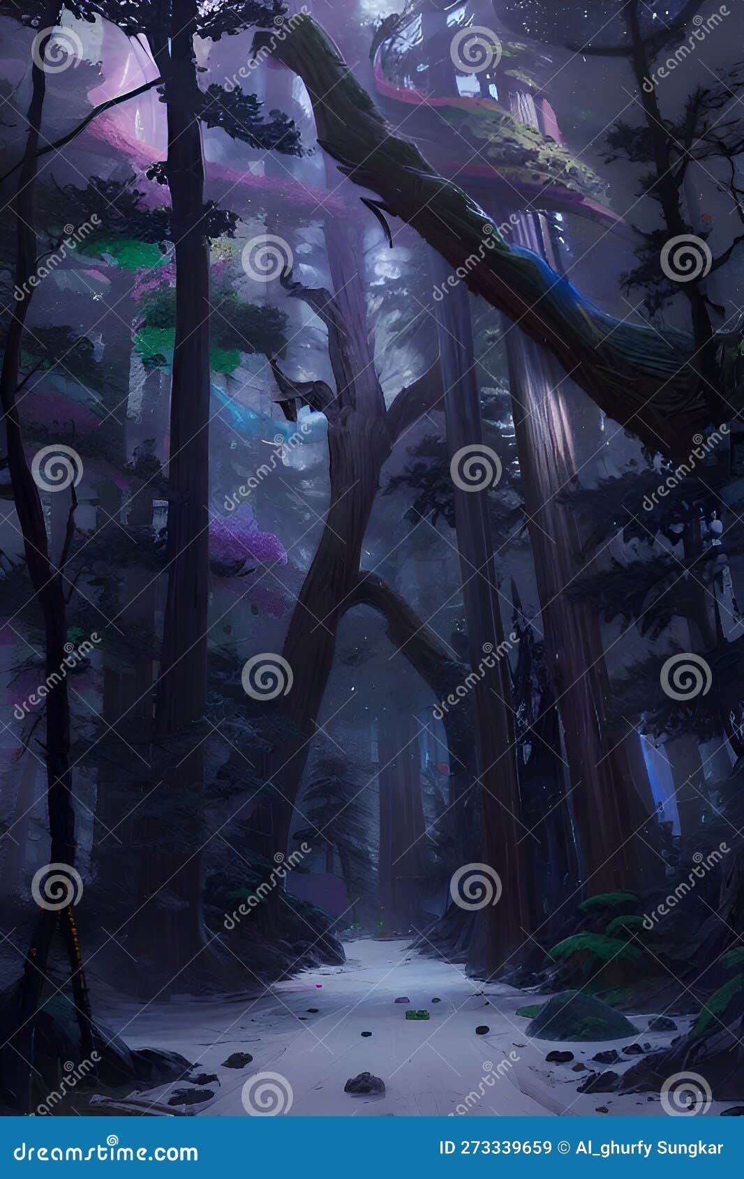 Digital Art Forest Background Wallpaper Stock Illustration ...