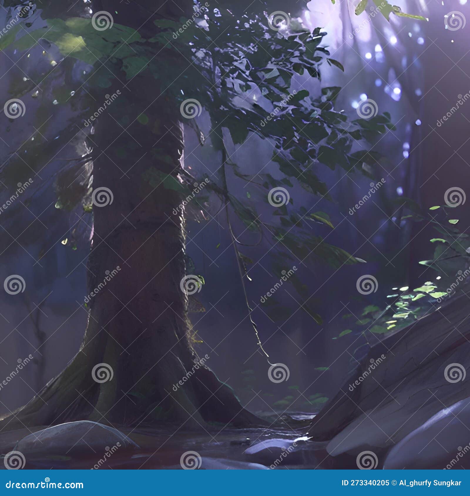 Digital Art Forest Background Wallpaper Stock Illustration ...