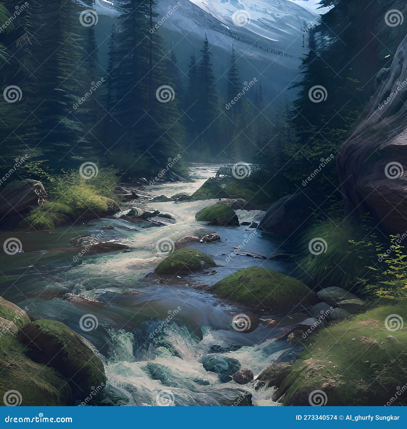 Digital Art Forest Tree Background Wallpaper Stock Illustration ...