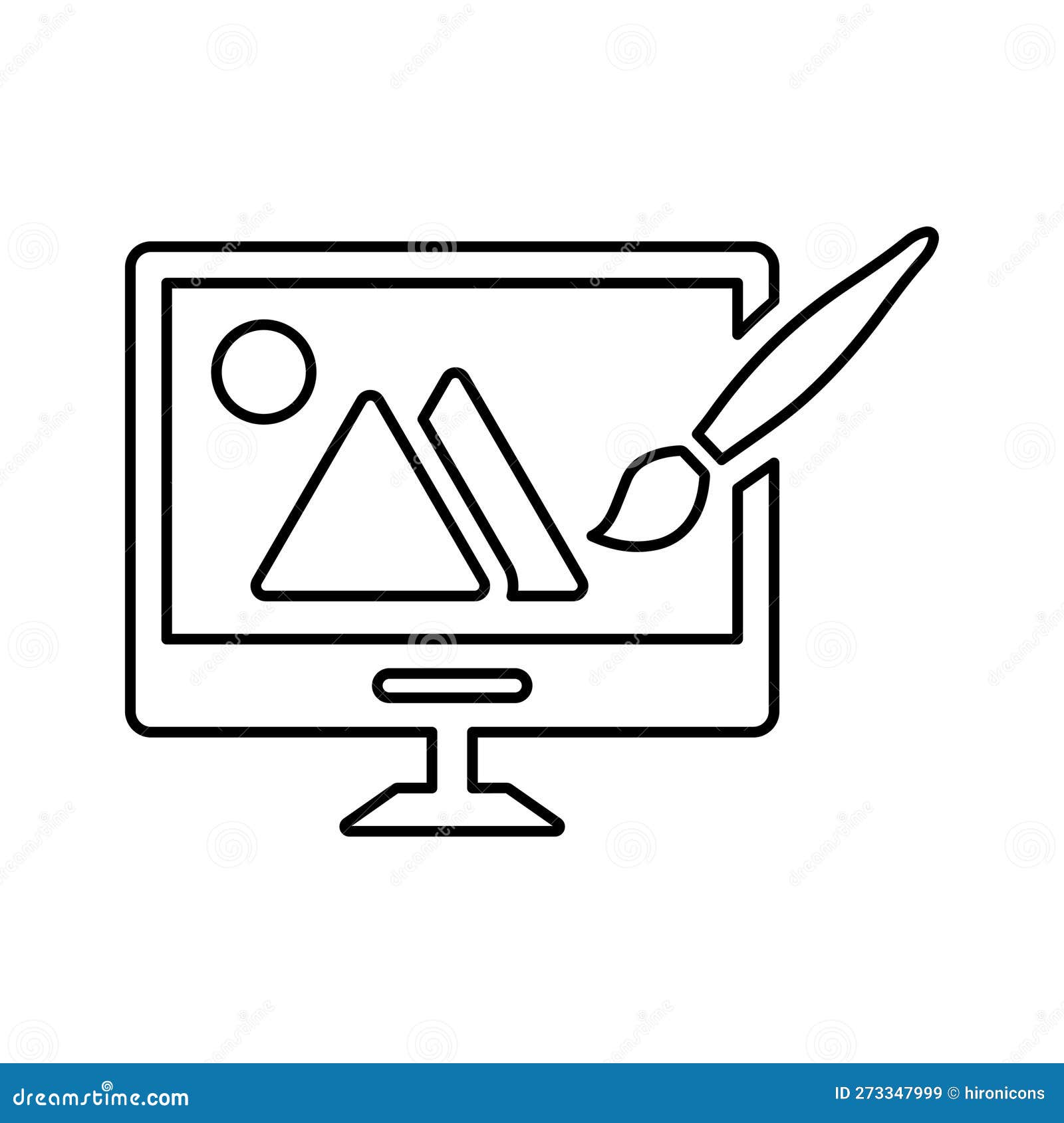 Digital Art, Graphics Icon. Line Icon, Outline Symbol Stock ...