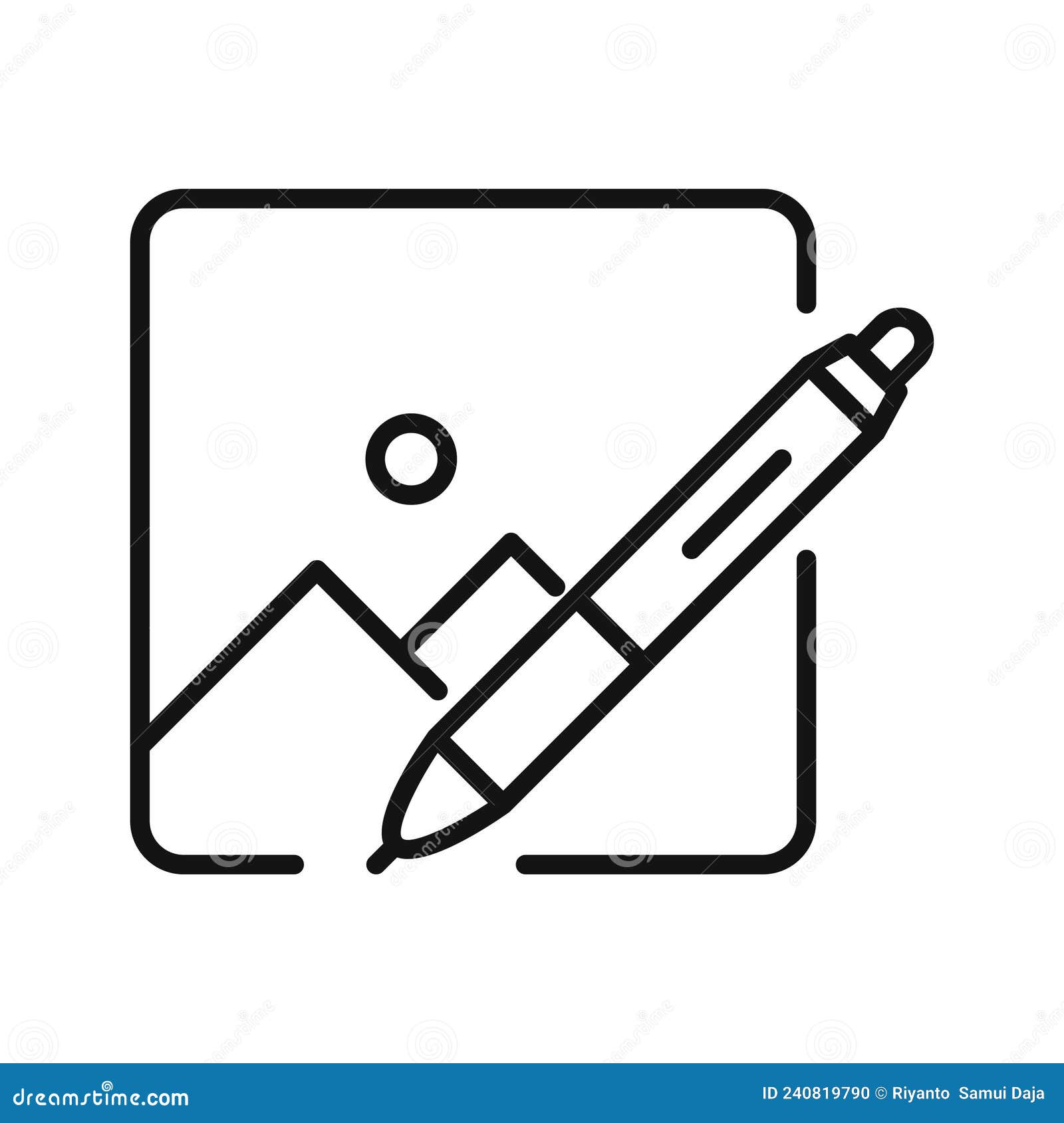 Digital Art Icon Black and White Illustration Stock Vector ...