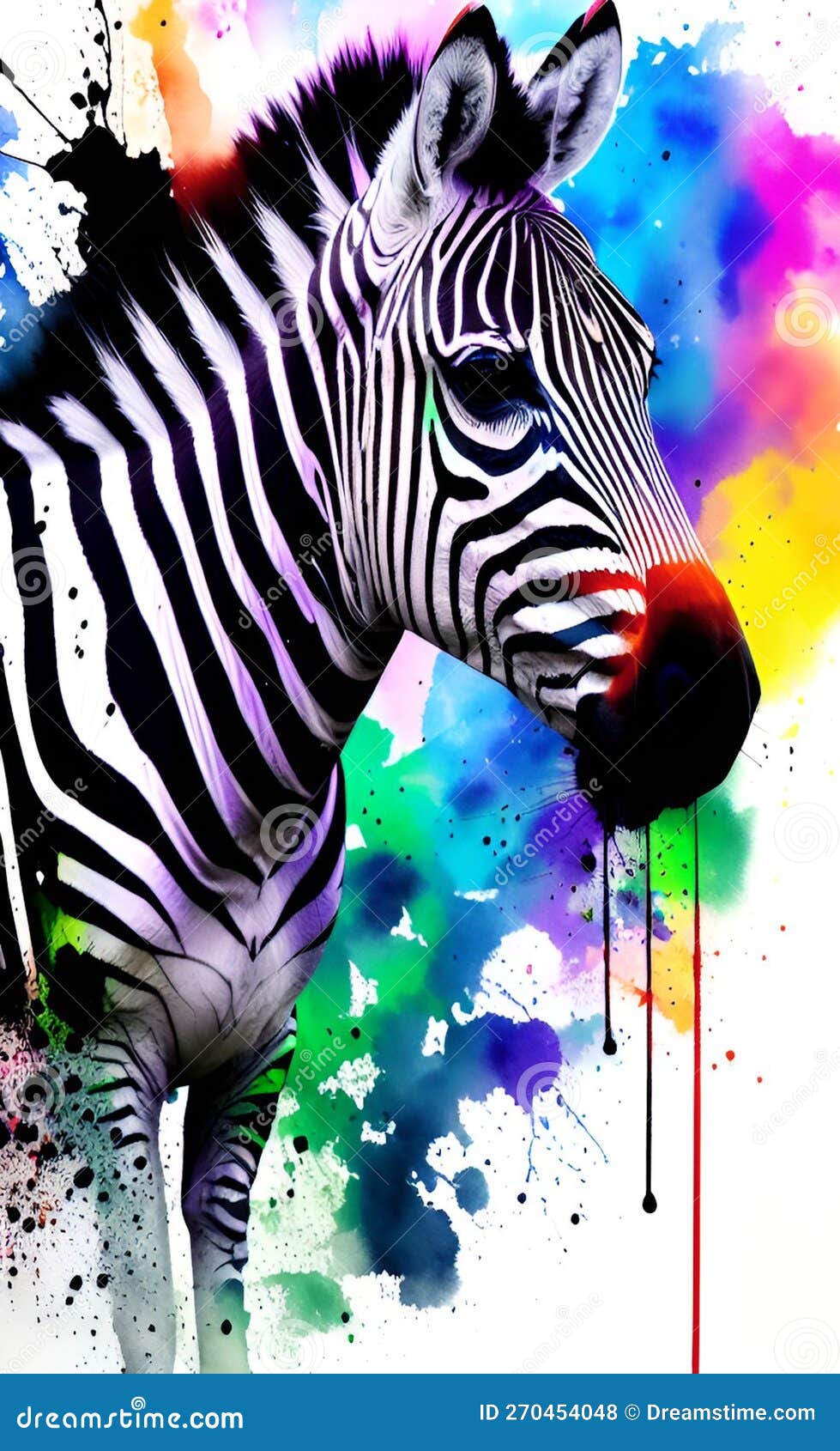 Zebra pop art stock illustration. Illustration of painti - 270454048