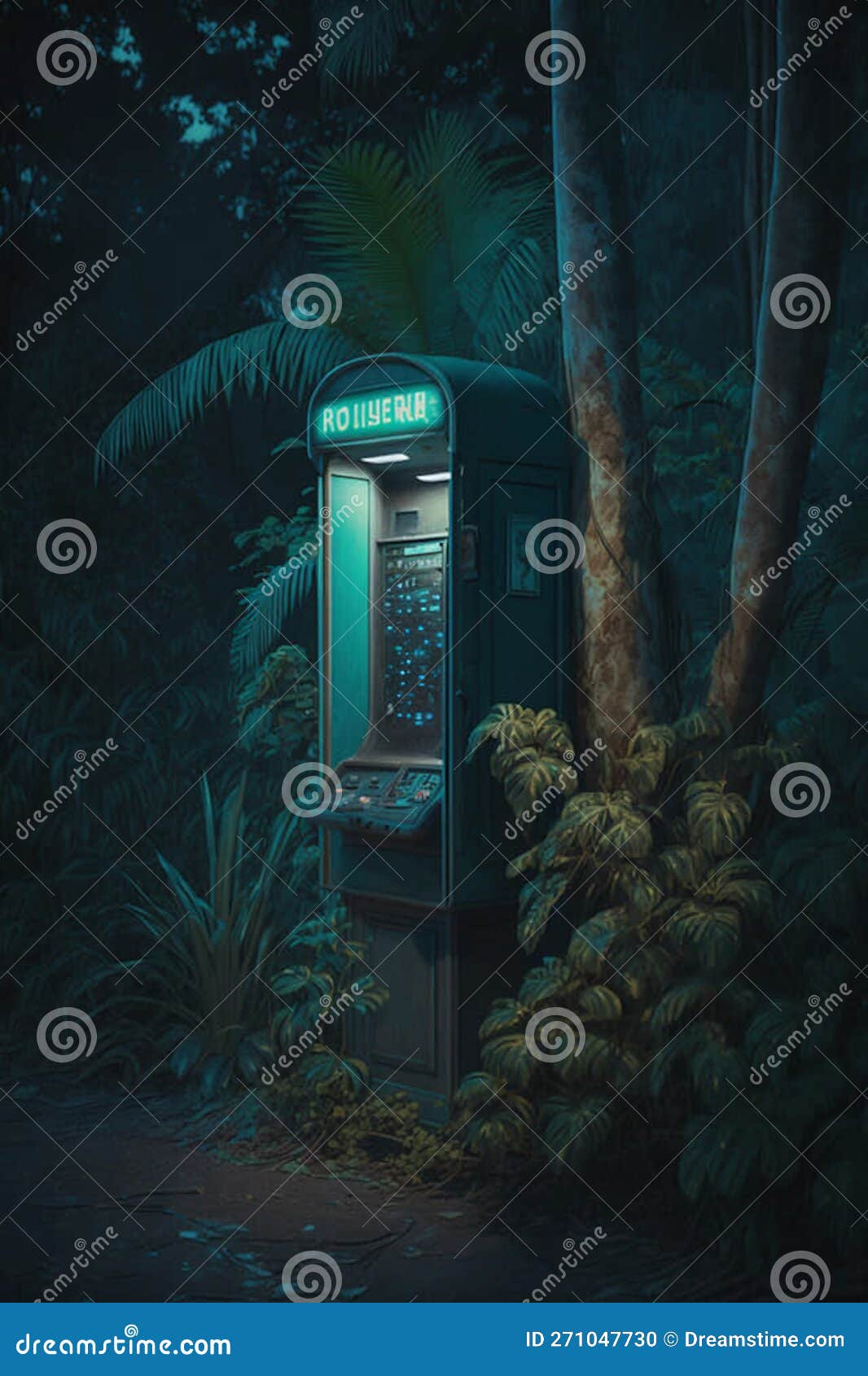 A Digital Art of a Machine in the Dark Stock Illustration ...