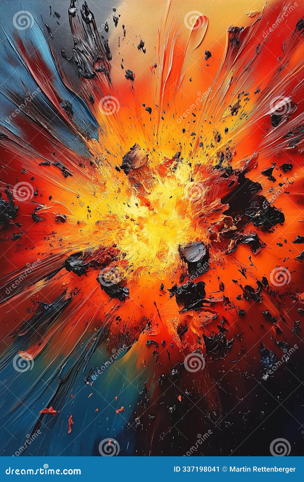 Painting of an explosion stock illustration. Illustration of heat ...
