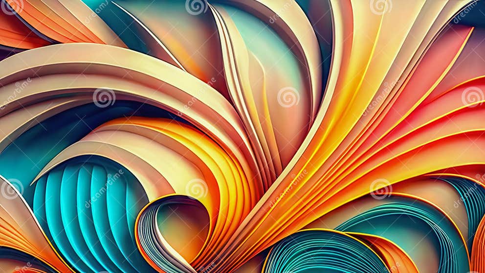 Digital Art of Pastel Complementary Lines Pattern Stock Illustration ...