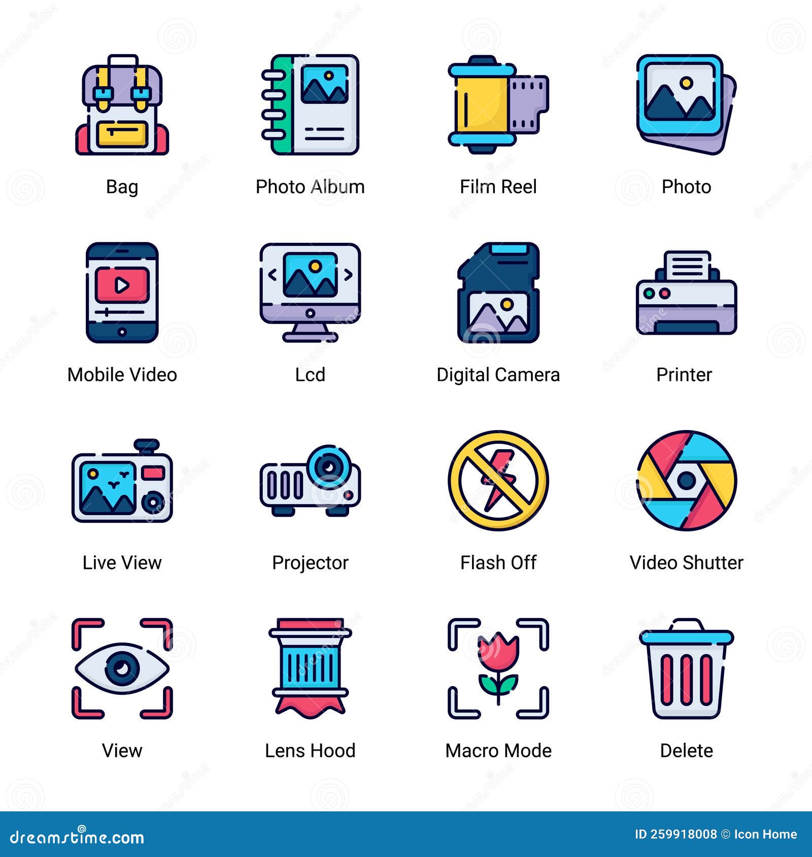 Digital Art and Photography Icon Set Stock Vector - Illustration of ...