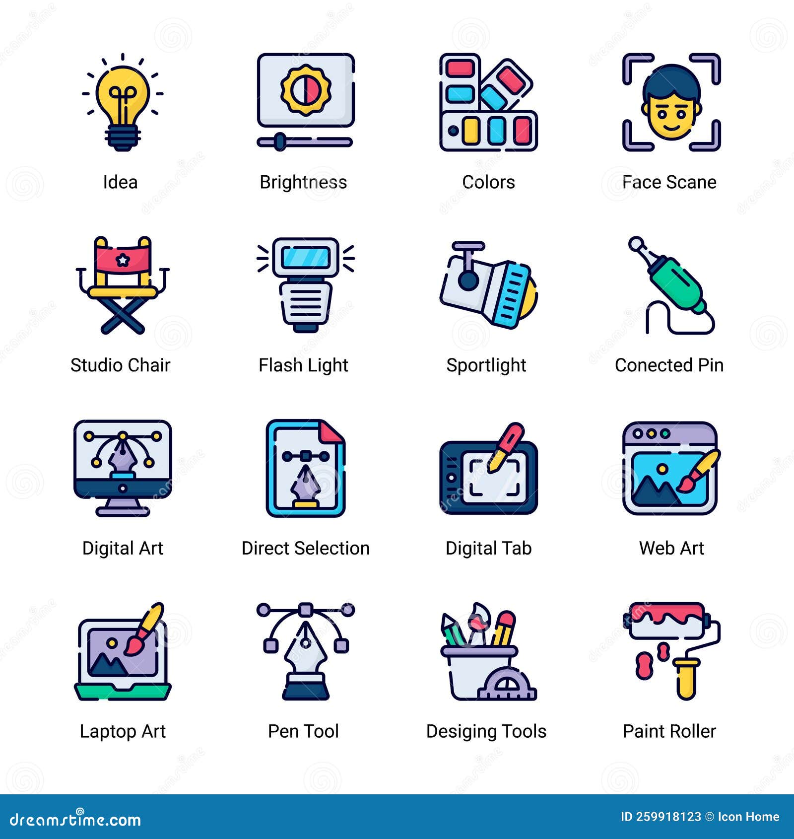 Digital Art and Photography Icon Set Stock Vector - Illustration of ...