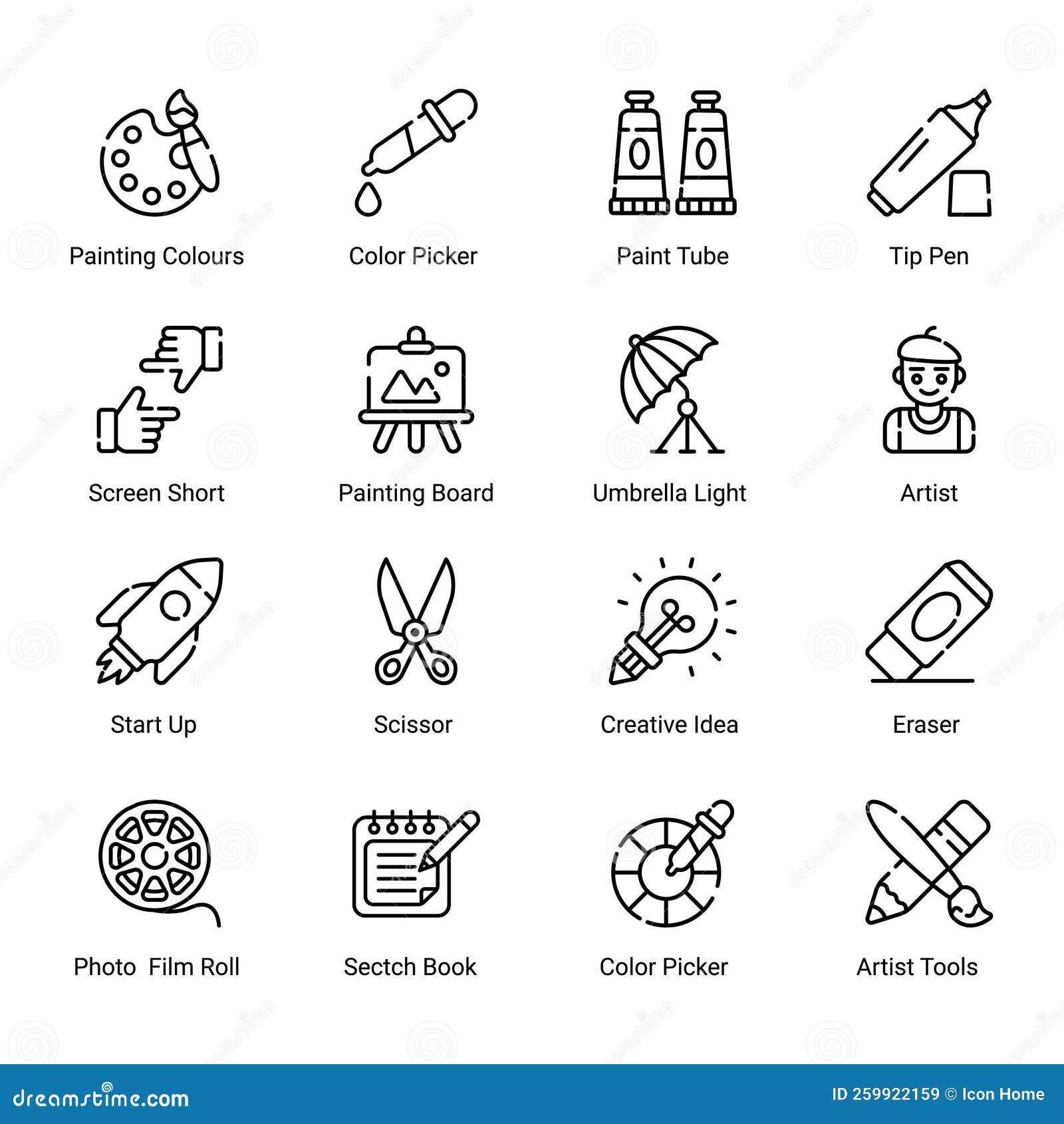 Digital Art and Photography Icon Set Stock Vector - Illustration of ...