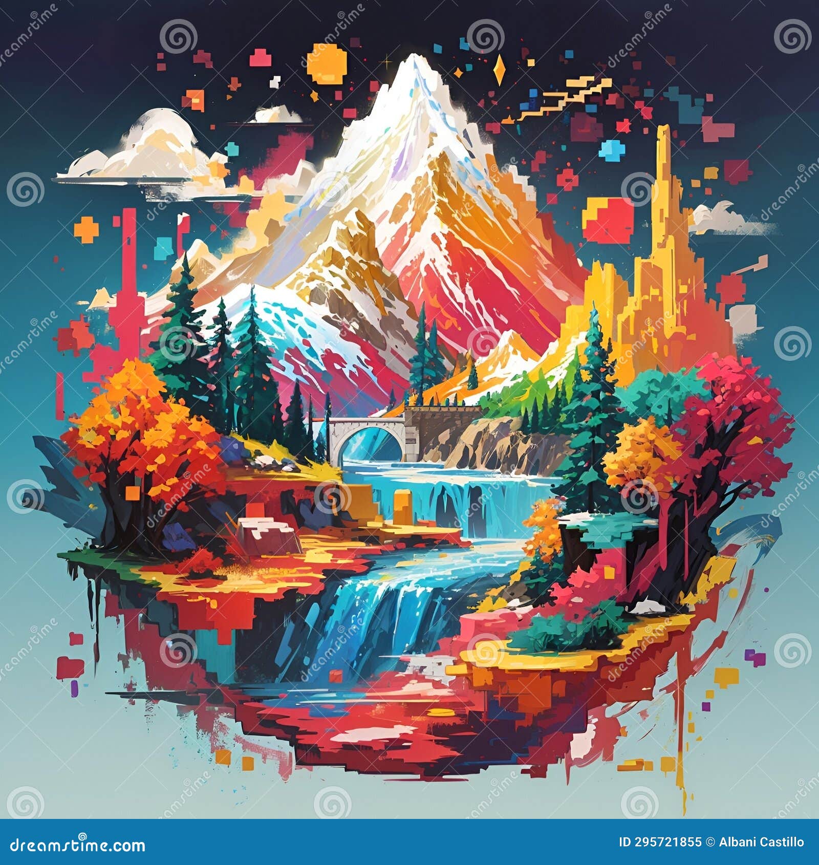 AI-Generated Mountain Landscape Stock Illustration - Illustration of ...