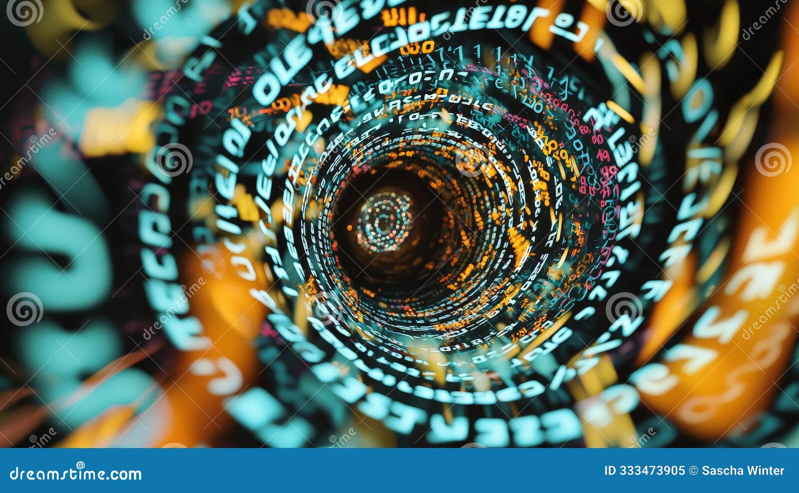 This Digital Art Piece Vividly Illustrates Random Numbers Spiraling ...