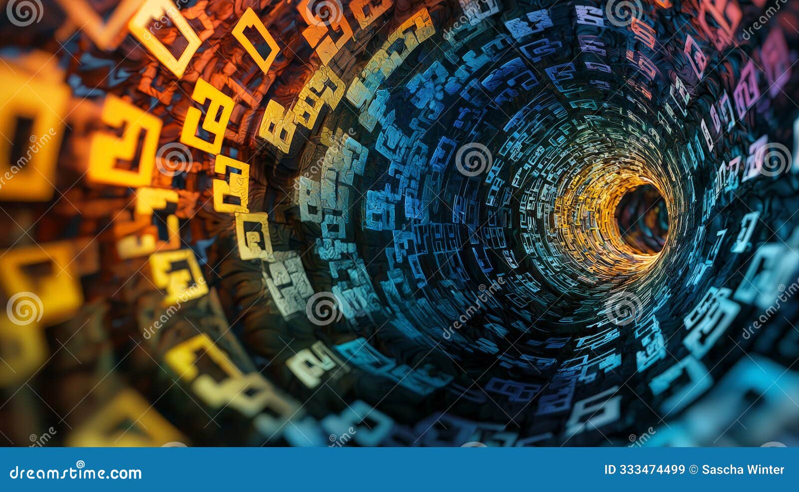 This Digital Art Piece Vividly Illustrates Random Numbers Spiraling ...